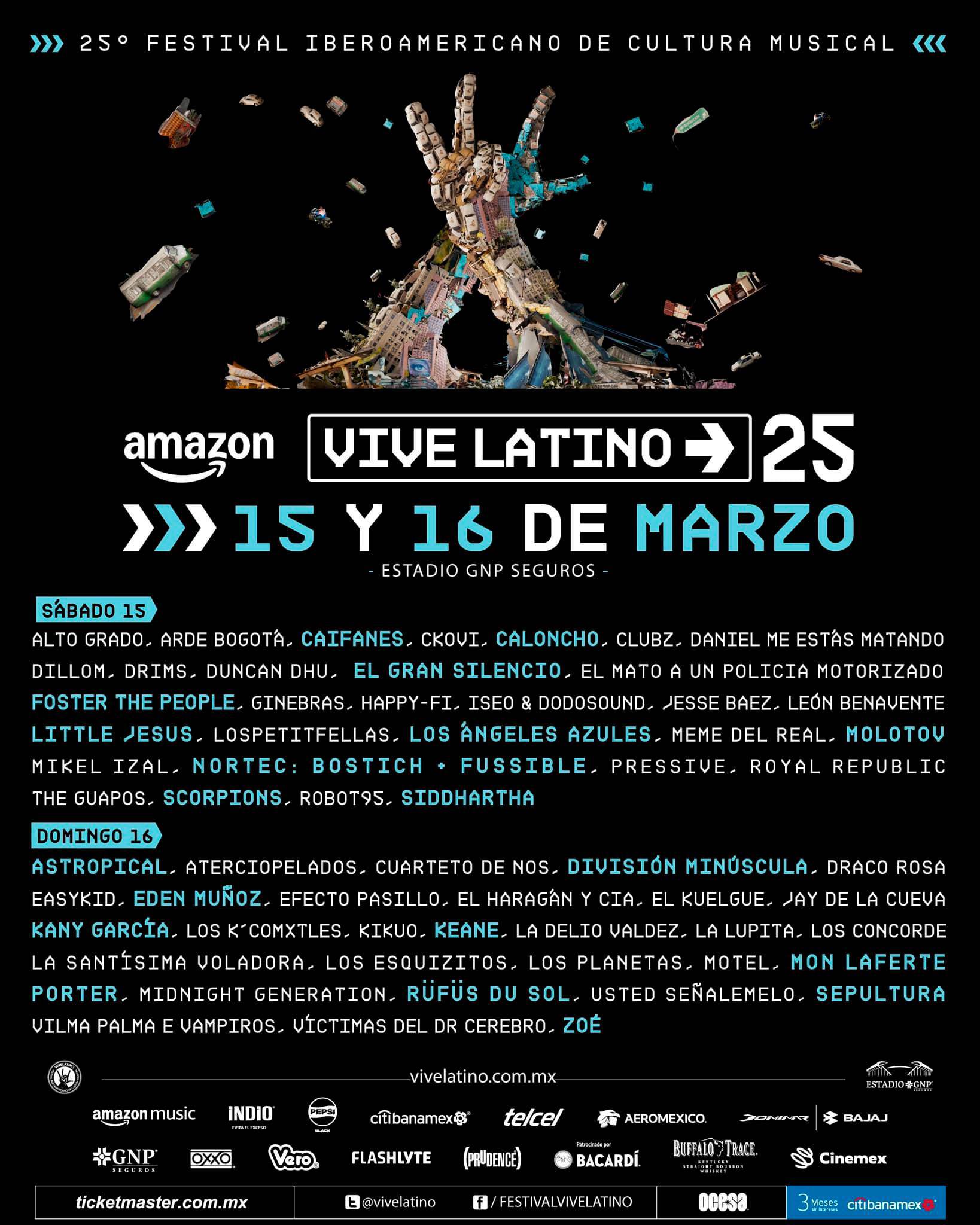 Vive Latino 2025: Cartel completo, fechas, horarios y precio de los últimos boletos disponibles